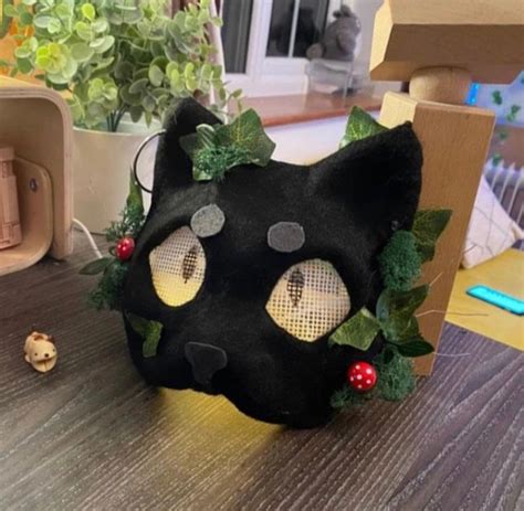 Therian Cat Mask Ghibli Theme Dark Black Anime Eyes Etsy
