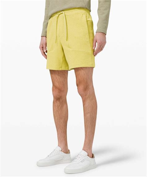 Lululemon At Ease Short 7 Heathered Yellow Pear Black Lulu Fanatics