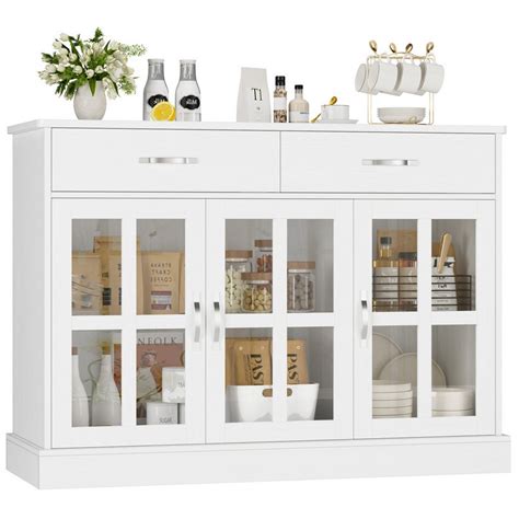 Homfa Sideboard Küchenschrank Buffetschrank Mit 2 Schubladen 3 Türen