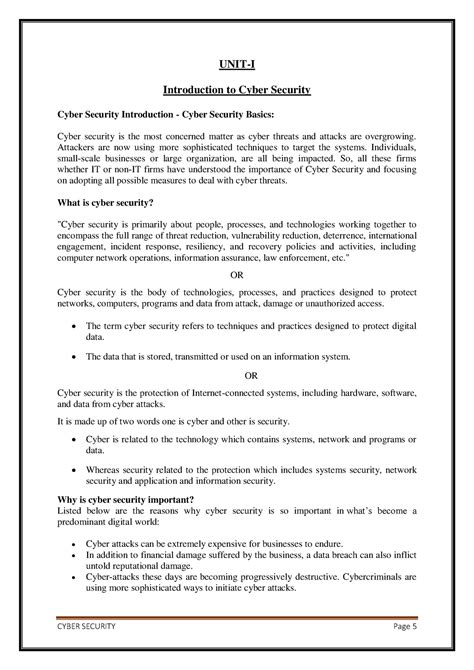 CS Typed Notes UNIT I Introduction To Cyber Security Cyber Security Introduction Cyber