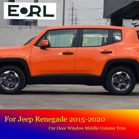 지프 레니게이드 2015 2020 자동차 B C 기둥 중간 중앙 열 Pc 창 트림 장식 스트립 보호 스티커 8 개