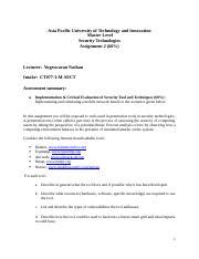 CT077 3 Security Technology Assignment 2 Docx Asia Pacific University