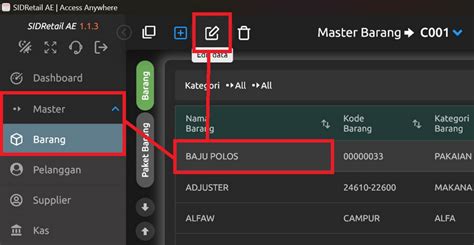 INPUT DATA BARANG YANG MEMILIKI UKURAN DAN WARNA PADA APLIKASI KASIR