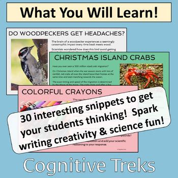 Science Snippets Writing Prompts 2 Warm Ups Science Starters 30