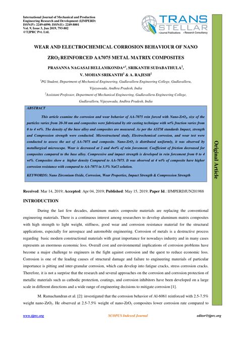Pdf Wear And Electrochemical Corrosion Behaviour Of Nano Zro2