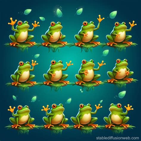 Game Asset Of A Frog Jumping Animation Sequence Sprite Sheet Game Asset