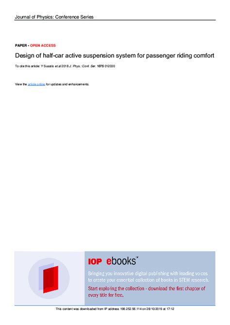 pdf design of half car active suspension system for passenger riding