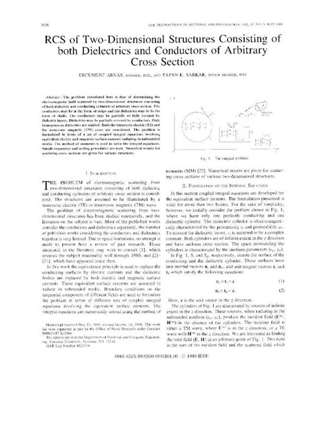 Pdf Rcs Of Two Dimensional Structures Consisting Of Both Dielectrics