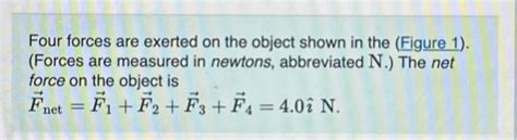 Solved Four Forces Are Exerted On The Object Shown In The