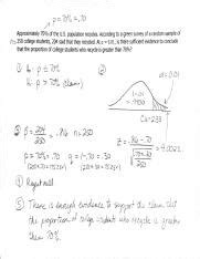 Testing Proportions Using The Z Test Practice Problem Solution Pdf 1