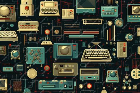 Premium Ai Image A Collection Of Old Computer And A Collection Of Old