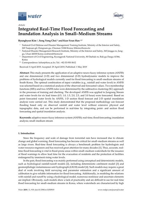 Pdf Integrated Real Time Flood Forecasting And Inundation Analysis In