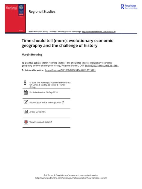 Time Should Tell More Evolutionary Economic Geography And The Challenge