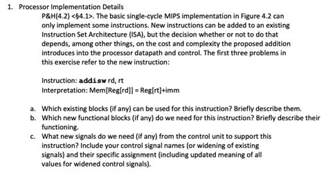 solved processor implementation details pandh 4 2 the