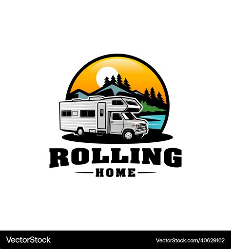 Retro Rv Camper Van Logo Royalty Free Vector Image