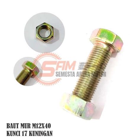 Jual Baut Mur M X Kunci Hex Bolt Nut Panjang Cm Kuning Universal Di Seller Semesta