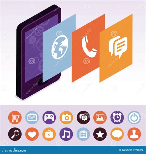 Vector Mobile Phone With Interface Screens Stock Vector Illustration