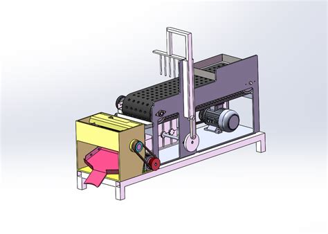 黄桃切半去核机设计（含三维swcad图纸说明书）solidworks 2016模型图纸下载 懒石网