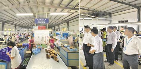 ကျောက်ဆည်စက်မှုနယ်မြေရှိ စက်ရုံကို ဒုတိယဝန်ကြီး ဦးရင်မောင်ညွန့် ကြည့်ရ