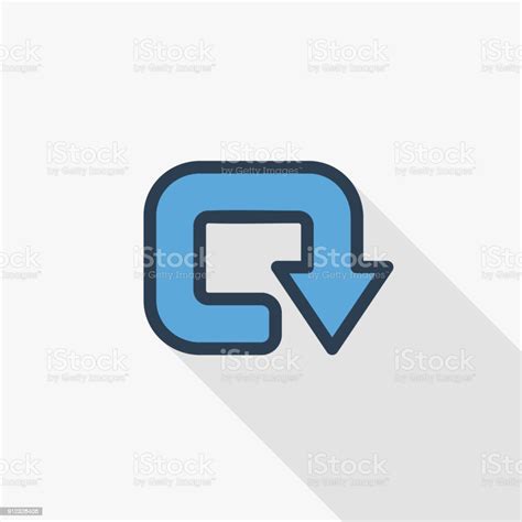 회전 원형 둥근 얇은 라인 플랫 컬러 아이콘을 설정 합니다 선형 벡터 기호입니다 화려한 긴 그림자 디자인입니다 경관에 대한 스톡