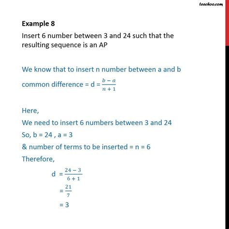 Question 5 Insert 6 Number Between 3 And 24 Such That AP