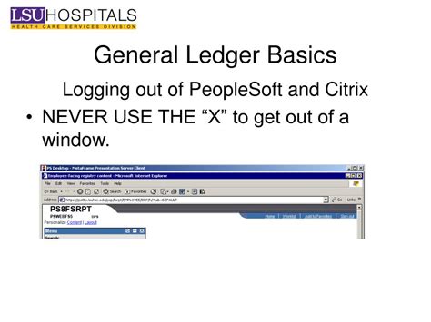 Ppt Peoplesoft Financials 8 8 General Ledger Workshop Powerpoint Presentation Id 6305880