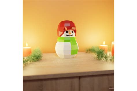 3d Papercraft Tiny Snowman · Creative Fabrica