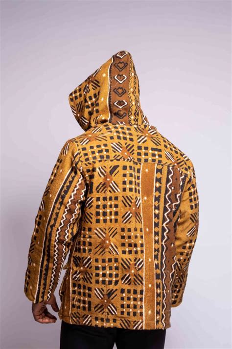 African Clothing For Men Brown Bogolan Hoodies Yvonne Exclusive