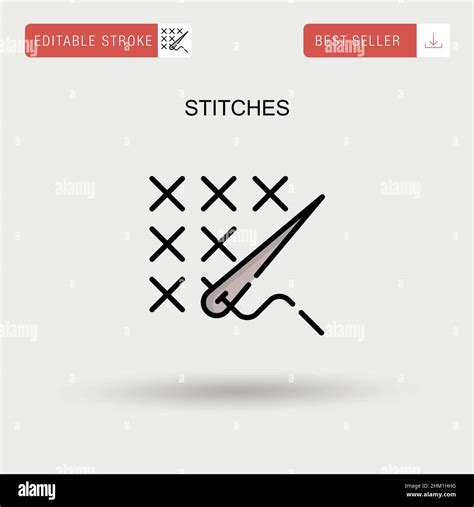 Stitches Simple Vector Icon Stock Vector Image And Art Alamy