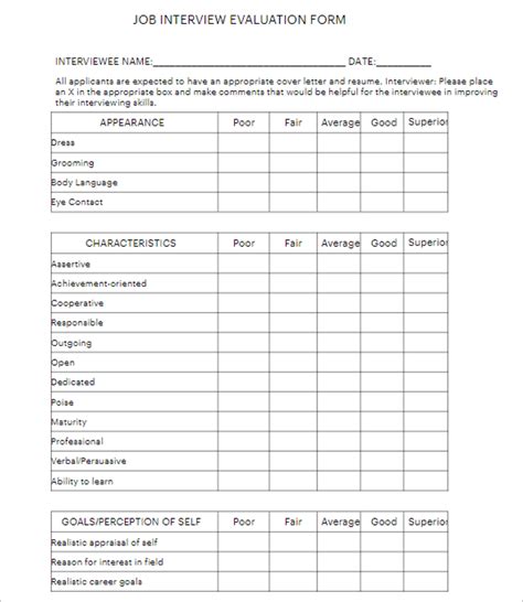 Free Printable Performance Review Forms Printable Templates Free