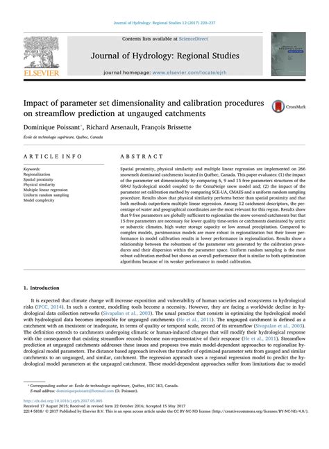 Pdf Impact Of Parameter Set Dimensionality And Calibration Procedures