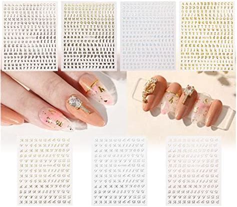 Jp Chisafly Alphabet Small Gold Block Cursive Nail Stickers