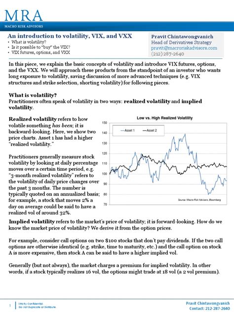 An Introduction To Volatility Vix And Vxx What Is Volatility Volatility Realized Volatility