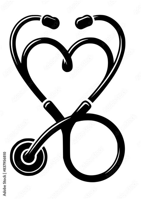 Image Vectorielle Stock Stethoscope Heart Rhythm Svg Medical Svg