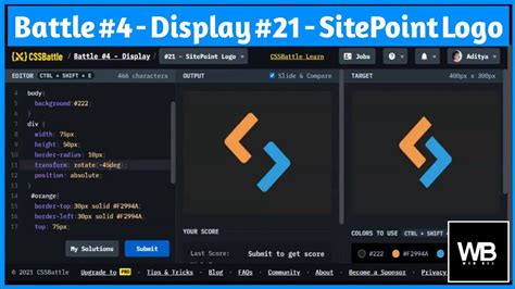 Css Battle 4 Display 21 The Sitepoint Logo Webbeg Youtube