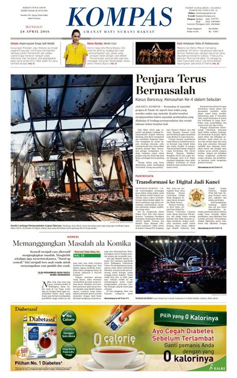 Kompas Hari Ini Kompas Edisi Minggu 24 April 2016