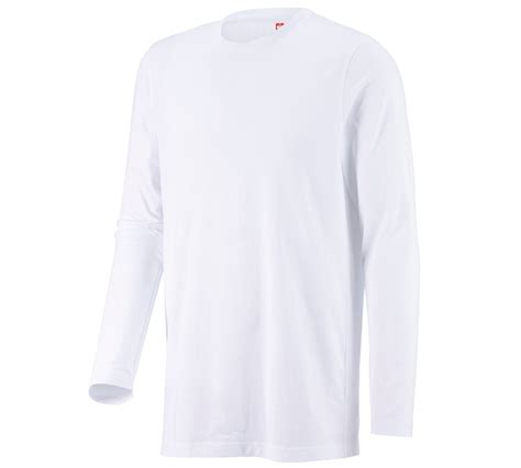 e s triko s dlouhým rukávem cotton long fit bílá Strauss
