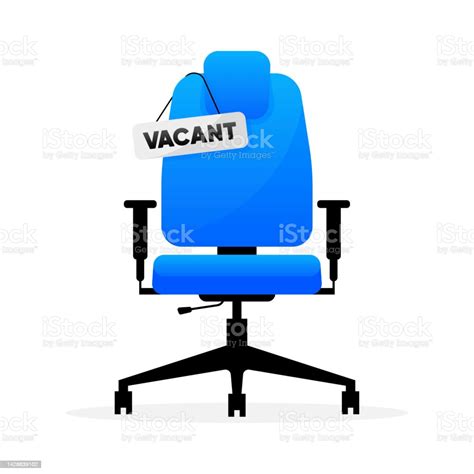 빈 표지판이있는 사무실 의자 우리는 고용하고 있으며 공석을 공개하고 있습니다 채용 및 채용 개념 벡터 일러스트레이션 불충분에