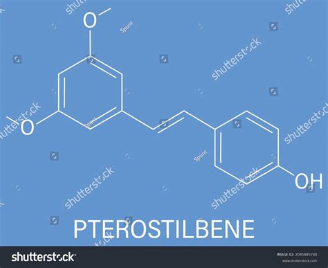 Pterostilbene Molecule Skeletal Formula Chemical Structure Stock Vector