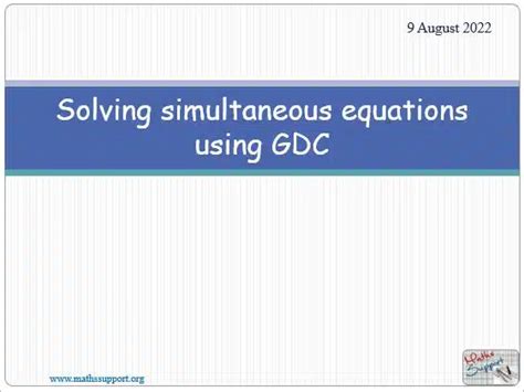 Maths Igcse E2065 Simultaneous Equations Using Gdc