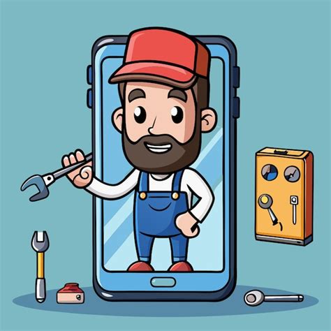 Phone Repair Vector Illustration Cartoon Premium Ai Generated Vector