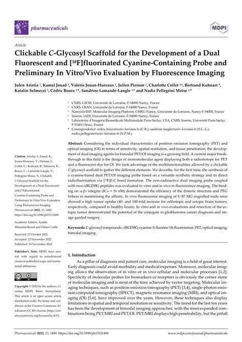 Pdf Clickable C Glycosyl Scaffold For The Development Of A Dual