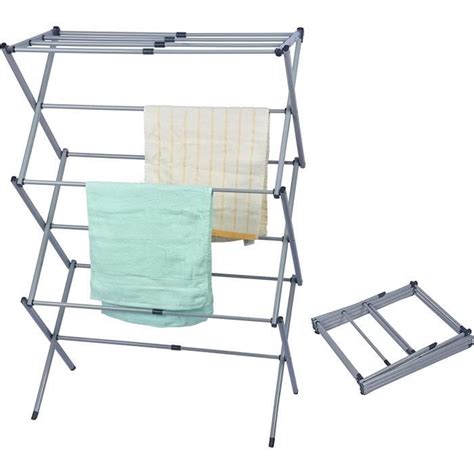 Séchoir à Linge Extensible Pliable En Acier Inoxydable Gris Clair 480