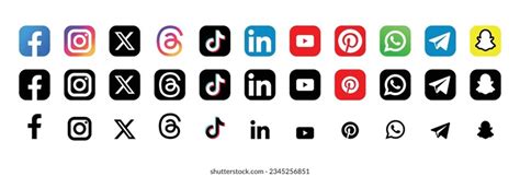 Facebook Instagram Twitter Tik Tok Logo Stock Photos - 888 Images | Shutterstock