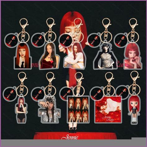 B4 Blackpink Jennie Novo Álbum Ruby Acrílico Chaveiro Mochila Pingente Bolsas Acessórios