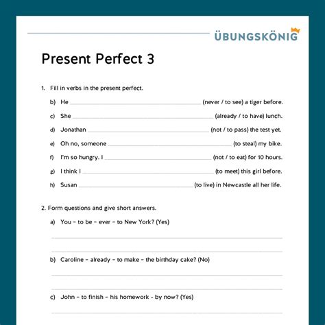 Königspaket Present Perfect Englisch 6 Klasse Inklusive Test