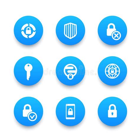 Security Icons Set Secure Transaction Stock Vector Illustration Of Information Service