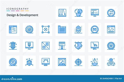 25 Design Development Blue Icon Pack Stock Vector Illustration Of Programing Email 264562408