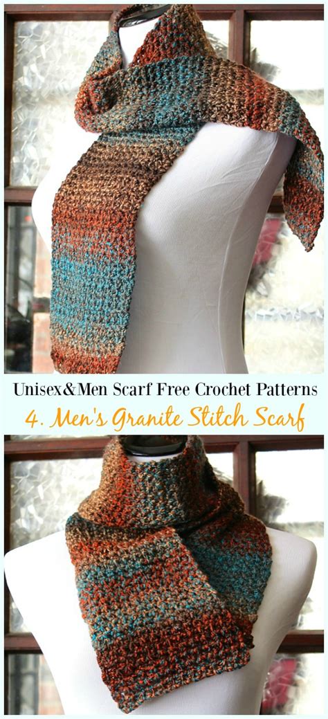Unisex And Men Scarf Free Crochet Patterns