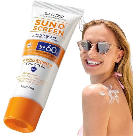 Sadoer Spf60 Pa Sunscreen Cream Anti Sweat Refreshing Non Greasy